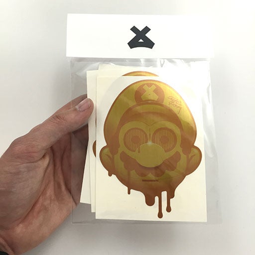 Brushed Aluminum C3p0 Mario Sticker Slap – Ayecon