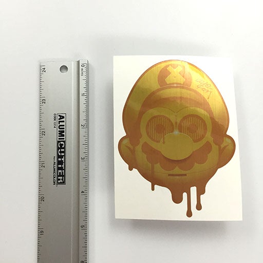 Brushed Aluminum C3p0 Mario Sticker Slap – Ayecon